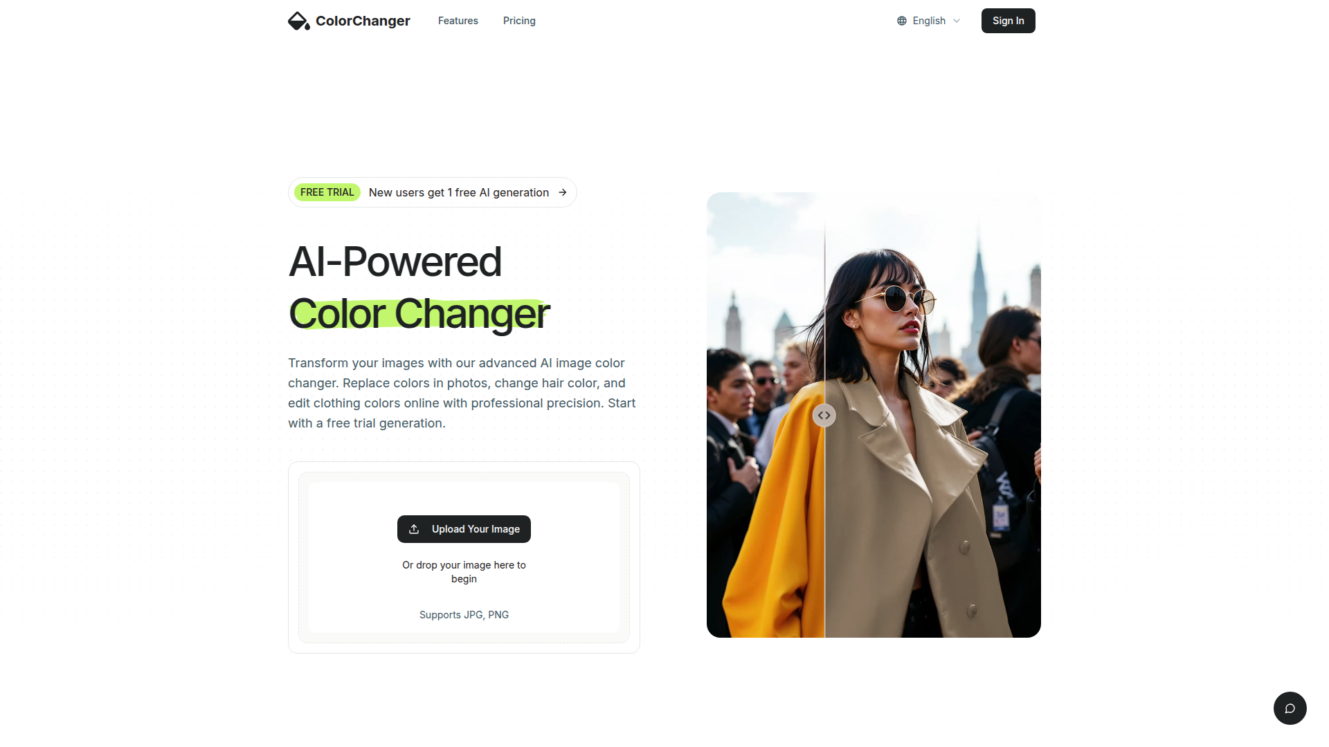 AI Image Color Changer for Hair & Clothing | ShowMeBest.ai