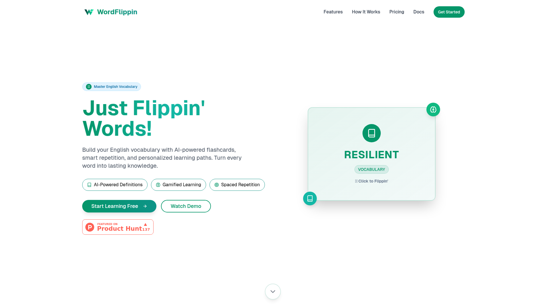 WordFlippin: AI-Powered Vocabulary Mastery | ShowMeBest.ai