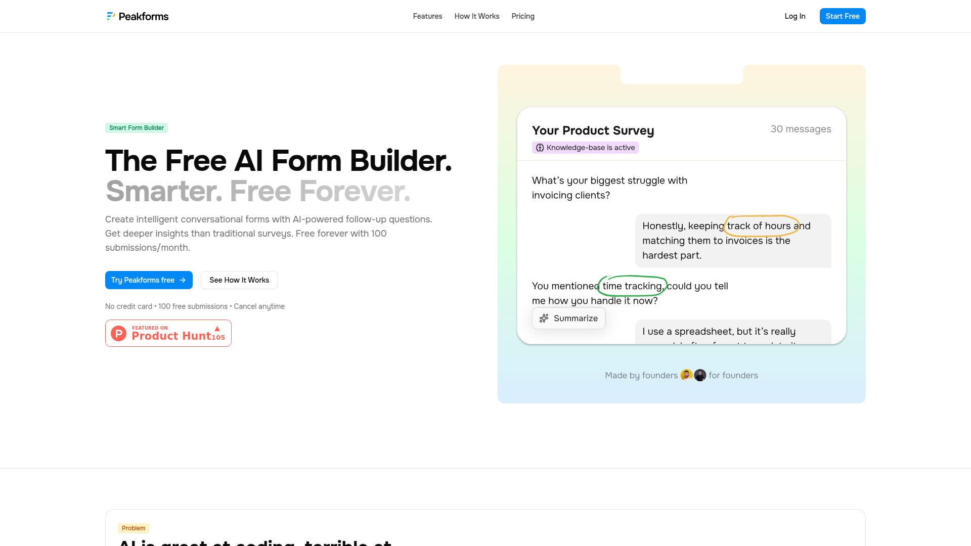 Peakforms: AI-Powered Conversational Form Builder | ShowMeBest.ai