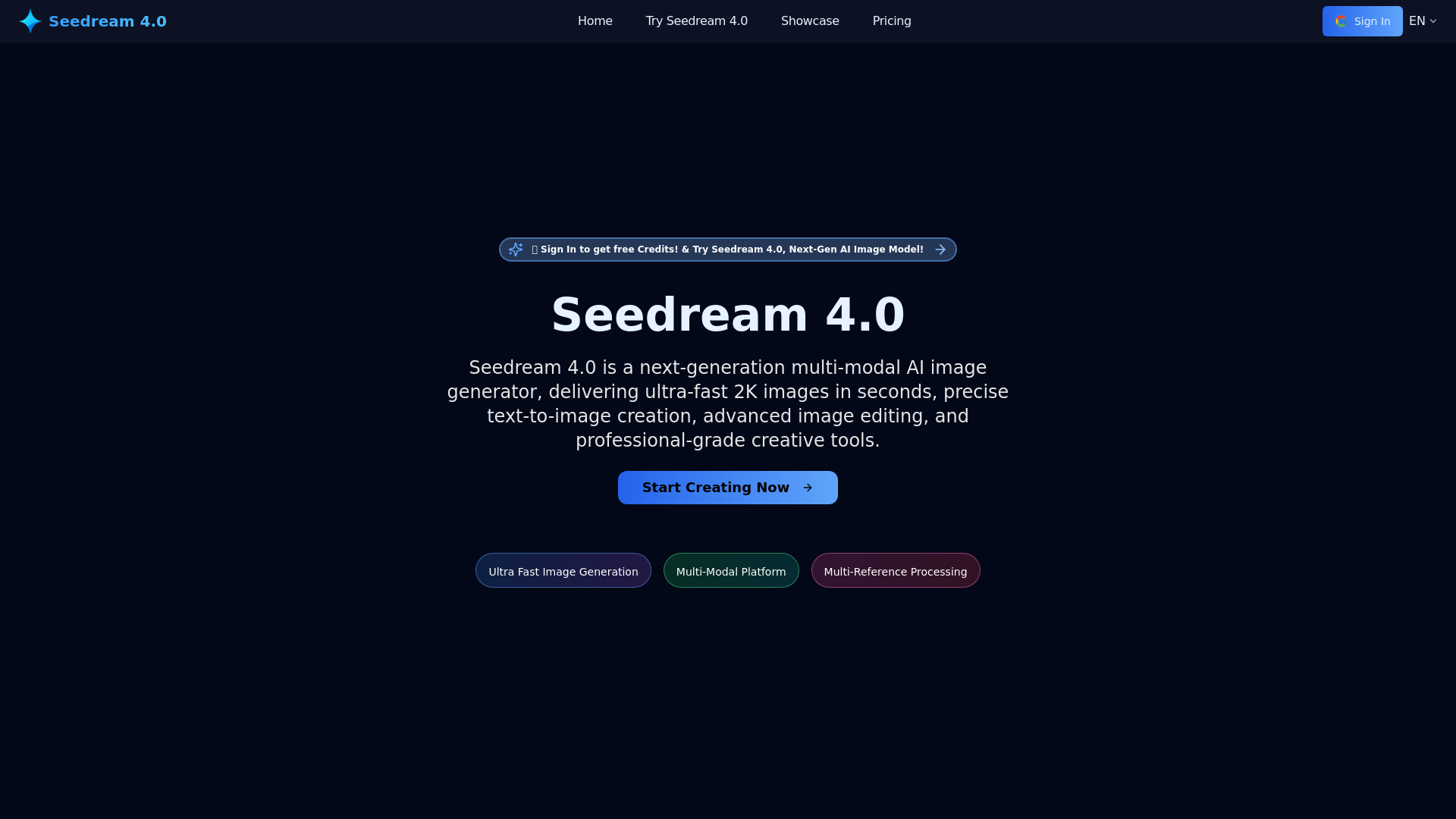 Seedream 4.0: Ultra-Fast AI Image Generator & Editor | ShowMeBest.ai