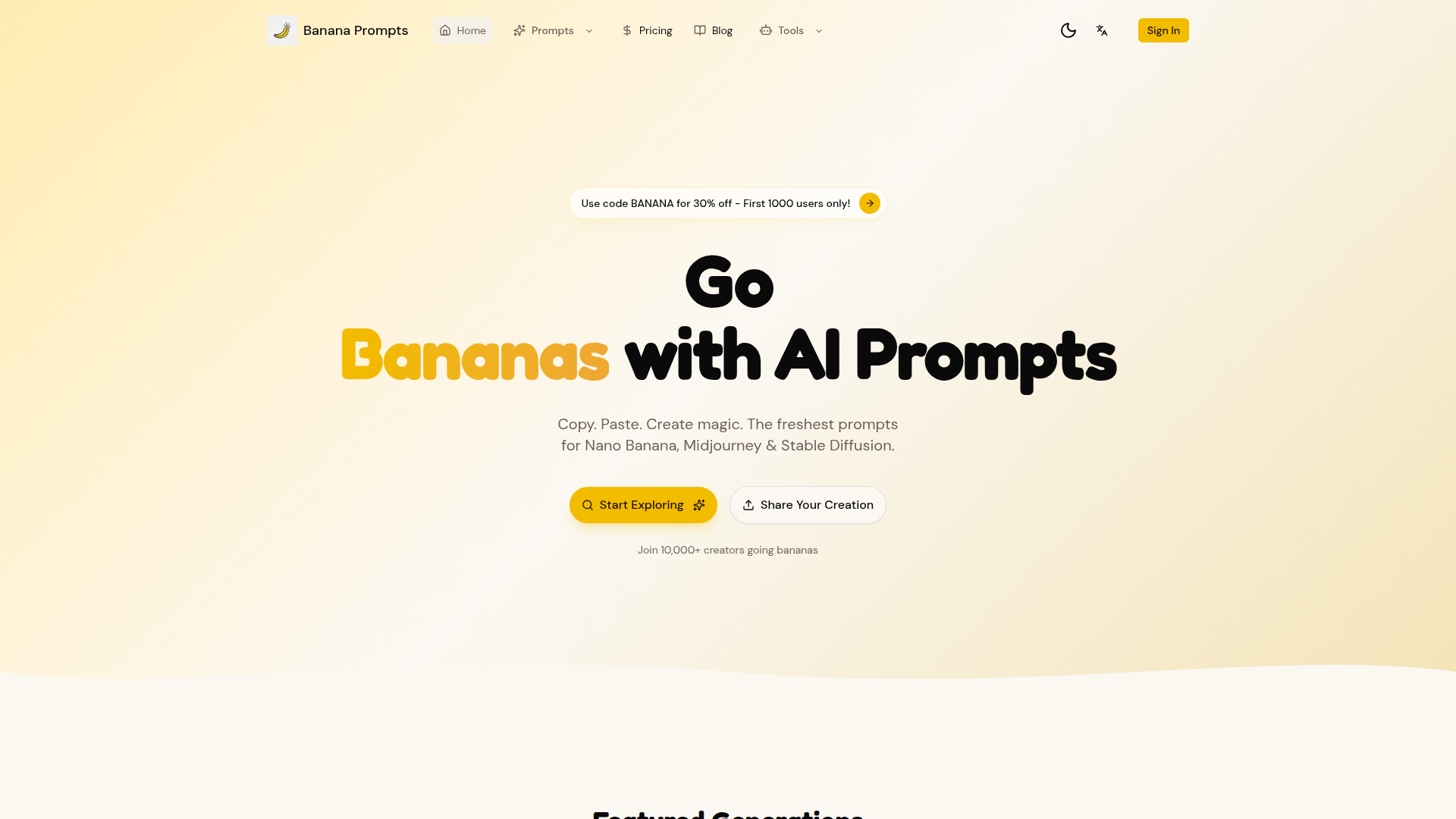 Banana Prompts: AI Art Community and Prompts | ShowMeBest.ai